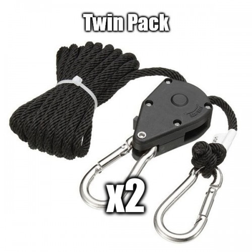 Light Hangers - Twin Pack 68kg Rope Ratchets - Perth Aquaponics